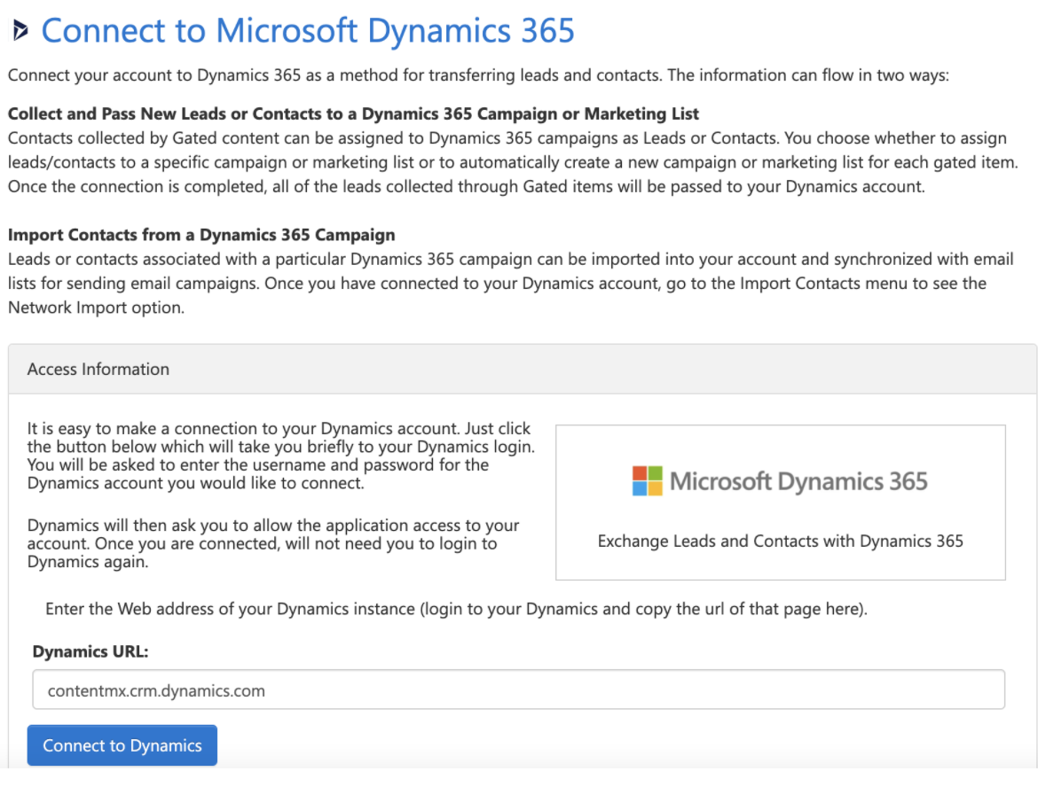 Connecting to Dynamics 365